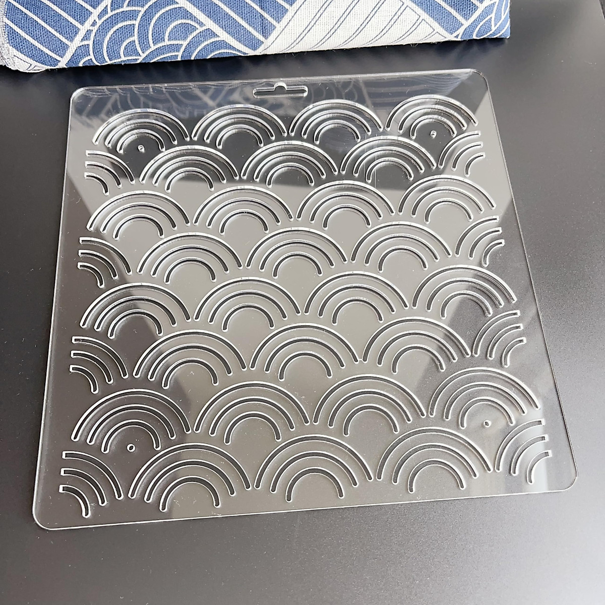 Acrylic Sashiko Stencil, Embroidery Pattern, Quilting Stencil, Classic Ocean Waves Pattern