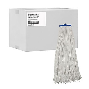 Boardwalk BWK732R 32 oz. Economical Lie-Flat Rayon Fiber Mop Head - White (12/Carton)
