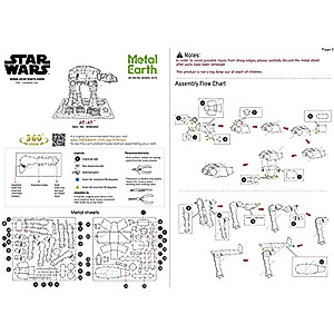 Metal Earth Fascinations Star Wars Imperial at-at 3D Metal Model Kit Bundle with Tweezers