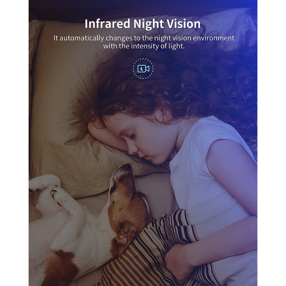 2.4/5G Wi-Fi Camera for Home Security Camera, Indoor Camera for Pets/Nanny, pet Camera with 2-Way Audio, Sound Detection, Night Vision, black