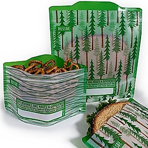 Russbe Forest Reusable Snack & Sandwich Bags (Set Of 4), Green