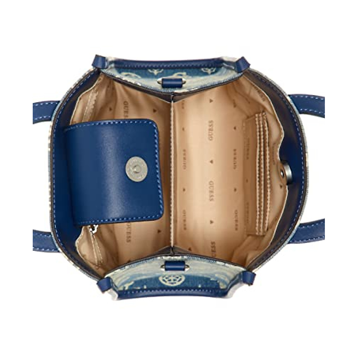 GUESS Silvana 3 Compartment Mini Tote, Denim Ombre Logo