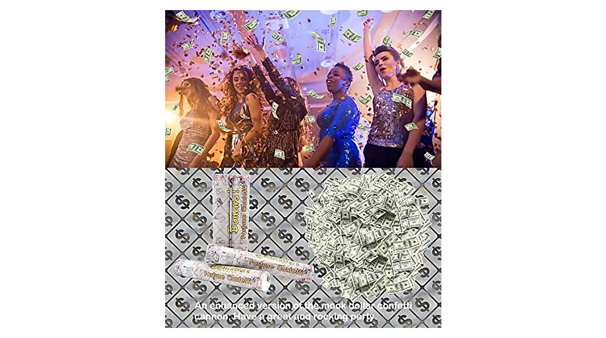 VICKYPOP Dollar Bill Confetti Cannon for Celebrations & Events