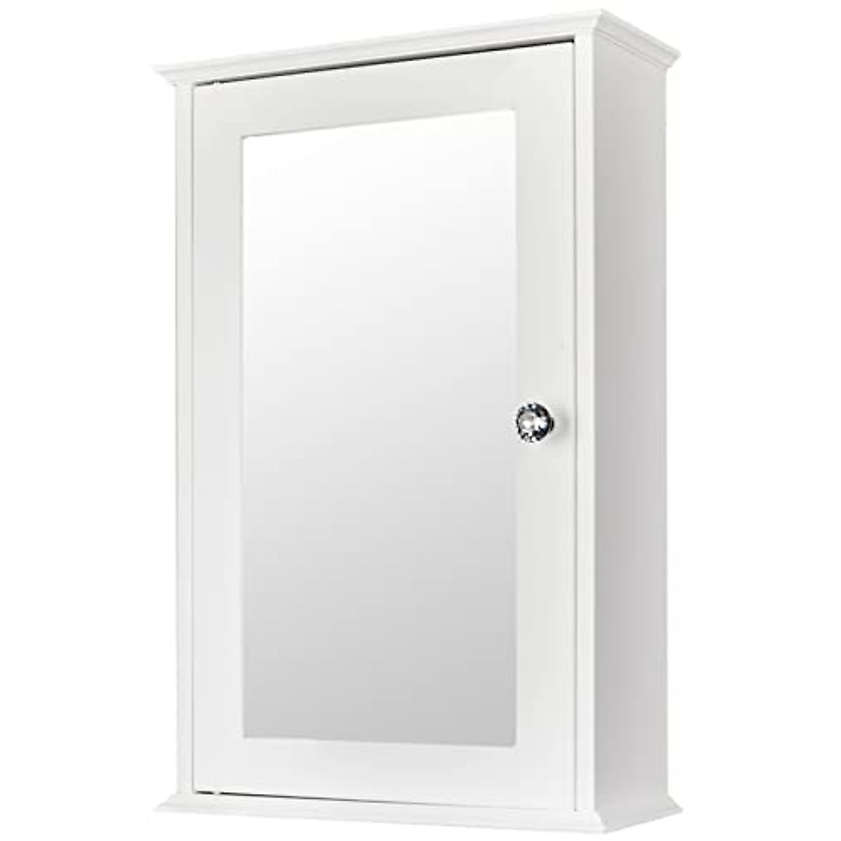 be current Mirror Wall Cabinet, Bathroom Storage Medicine Mount Cabinet Wooden Organizer with Adjustable Shelves, Kitchen Cupboard, White