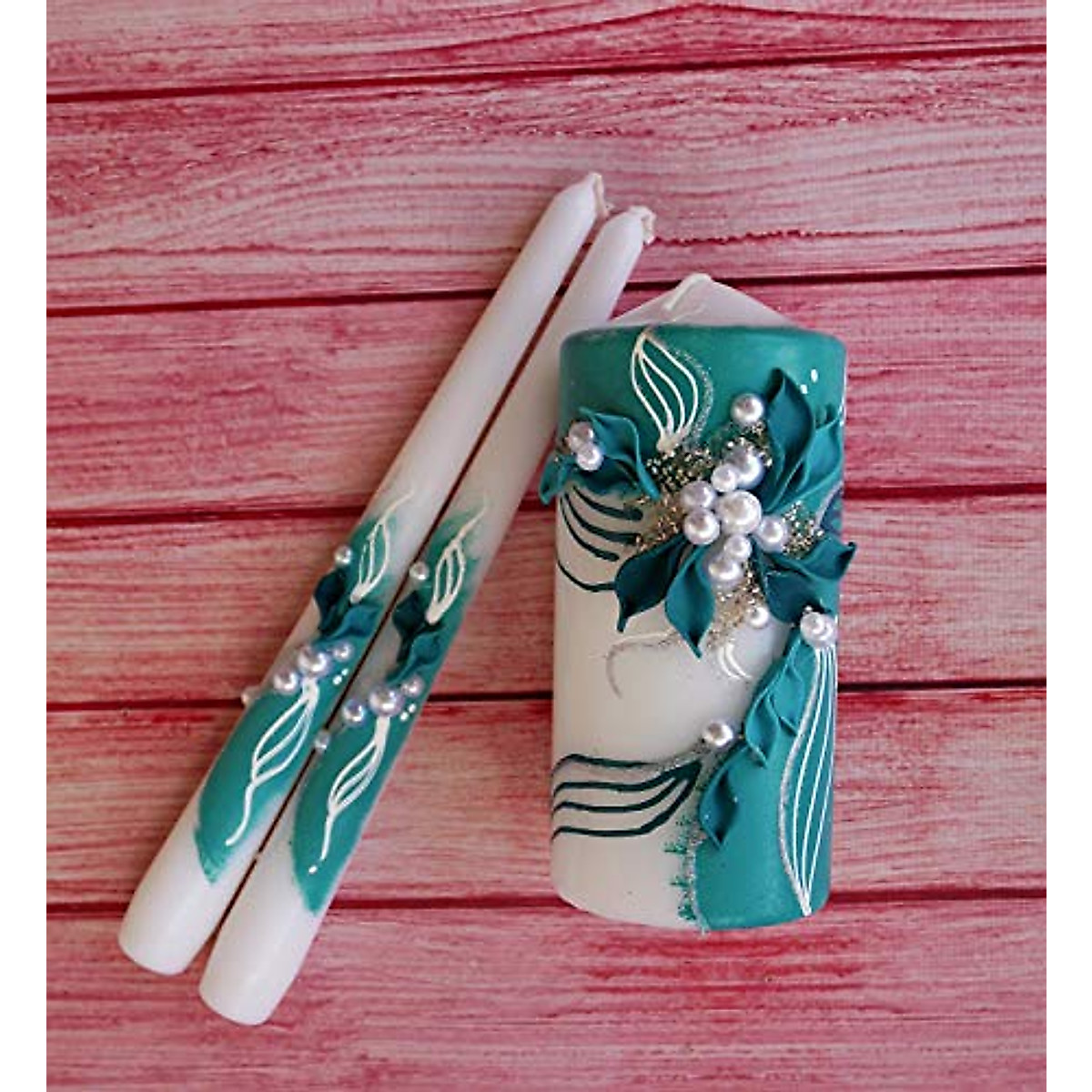 Magik Life Unity Candle Set for Weddings-Wedding Unity Candles-Candle Sets-6 Inch Pillar and 2 10 Inch Tapers -Unity Candle