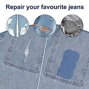 Phinus Iron-On Patches for Clothing, Each Pack 30PCS Denim Patches for Jeans Kit 3 x 4.25 Inch, Iron-On Patches Can Be Used to Repair Jeans and Garments, and Can Also Be Used to Decorate