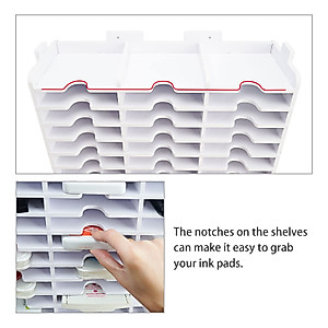 Sanfurney 36 Slots Ink Pad Holder and Stamp Pad Storage Organizer for Stampin Up or Ranger Ink Pads Diamond Painting Tray Rack for Crafts Supply, Stackable Wall Mount