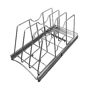 STORKING Slide Out Cutting Board Bakeware and Tray Organizer Pull Out Kitchen Cabinet Organizer Cookware and Bakeware Basket for Kitchen Base Cabinets 11" W 22" D 11.8" H