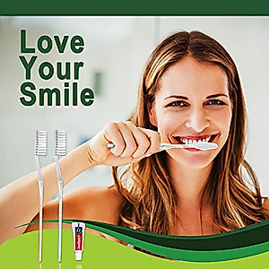 HQSLsund 30 Pack Disposable Toothbrushes with Toothpaste, Individually Wrapped Disposable Toothbrushes Bulk Toothbrushes Medium Soft Bristle Tooth Brush Manual Disposable Travel Toothbrush Kit Bulk