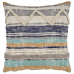 LR Home Donna Throw Pillow, 18" x 18", Blue/Multi