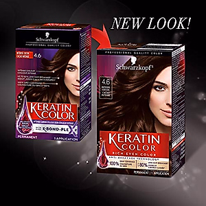 Schwarzkopf Keratin Color Permanent Hair Color Cream, 4.6 Intense Cocoa