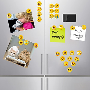 MORCART 30PCS Emoji Magnets for Fridge, Refrigerator Magnets for Locker Whiteboard Decorative School Cabinets Office Cubicle Magnetic Board Kitchen Classroom Funny Cute Magnets for Adults