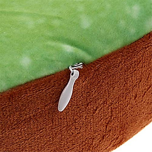 LANFIRE 3D Fruit Stool Stump Cushion Watermelon Slice Memory Foam Cushion Pillow Doll Seat Pad Home Decor (Tree Stump 01)