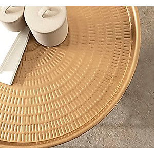 Kate and Laurel Mahdavi Boho-Chic Hammered Metal Tray Coffee Table, Dark Gold