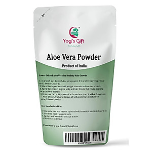 Aloe Vera Powder 8 oz | Moisturizing Face Mask Ingredient For Dry Skin | Hair Mask Ingredient for Hair Growth | Made from Pure & Cultivated Aloevera | by Yogi’s Gift®