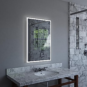 Luxaar Lucent 24 in. x 36 in. Wall Mounted LED Vanity Mirror with Color Changer, Dimmer and Defogger