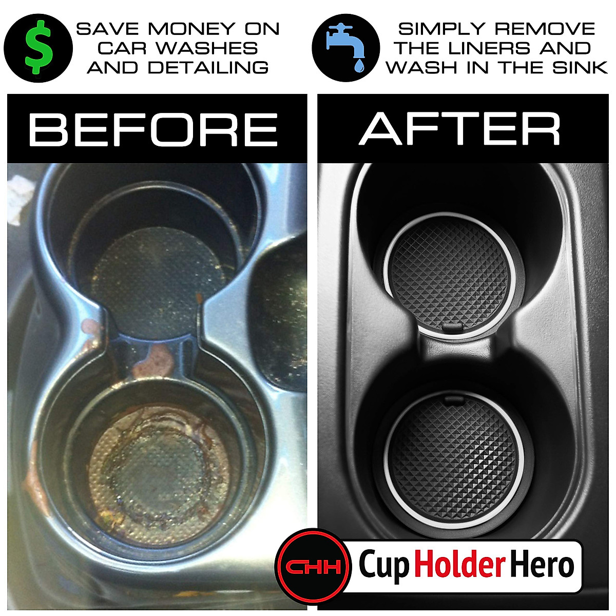 CupHolderHero fits Ford F150 Accessories 2021-2023 Premium Custom Interior Non-Slip Anti Dust Cup Holder Inserts, Center Console Mats, Door Pocket Liners 38pc Set (Bucket SuperCrew) (White Trim)