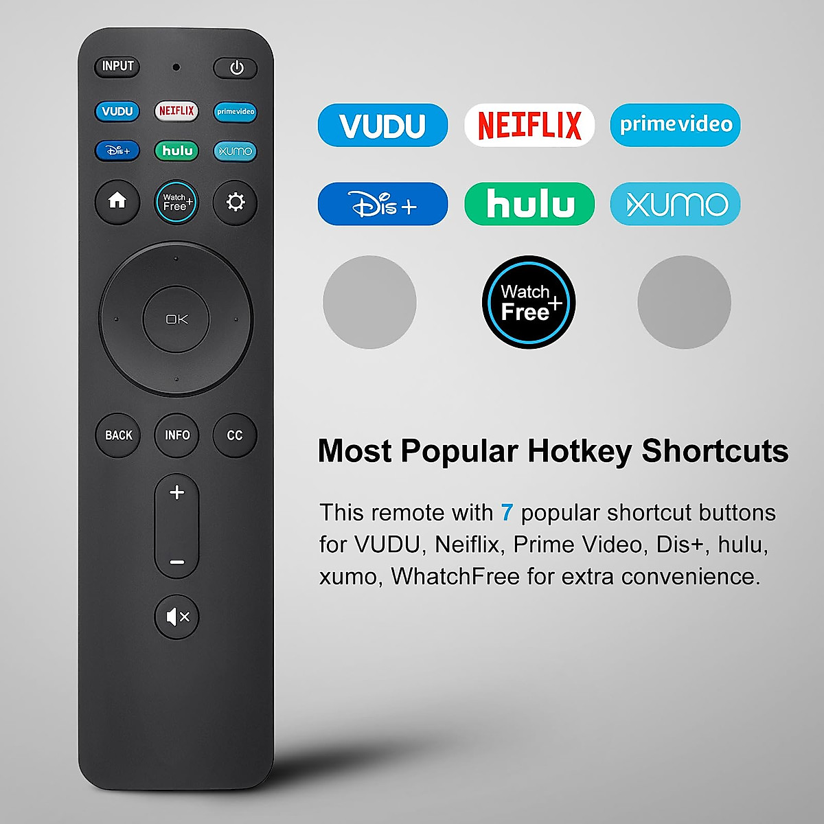 Universal Remote XRT260 for All VIZIO Smart TV Smartcast 4K P-Series V-Series D-Series M-Series XRT136 XRT140 XRT270 Remote Control Replacement