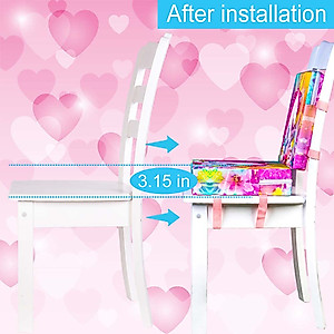 2PCS Booster Seat for Dining Table, Chair Increasing Cushion for Toddler Baby Kids, Portable Dismountable Adjustable Highchair Booster - Unicorn Pink