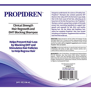 Hairgenics Propidren Hair Growth Shampoo with Biotin, Keratin, and Powerful DHT Blockers to Nourish, Stimulate Hair Follicles, and Regrow Thinning and Balding Hair