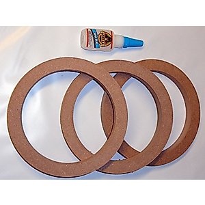The Electronics PowerHouse 3 Case Pack Kit 12" MDF Speaker Subwoofer Spacer 3/4" Rings with Gorilla Glue