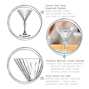Bormioli Rocco America '20s 8.5 oz. Martini Glass, Clear, Set of 4