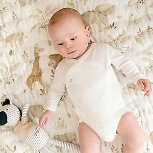 Crane Baby Activity Mat, Infant and Baby Quilted Playmat for Boys and Girls, Safari Animal, 40” x 40”