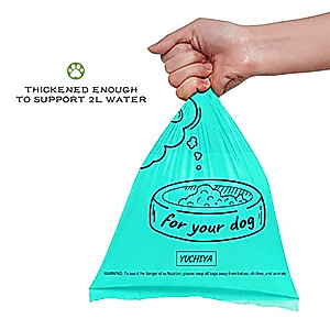 Dog Poop Pickup Bags Holder Dispenser with 1 Roll Random Color Leak-proof Scented Doggy Waste Bags and Carabiner with Safety Lock Plus Hook and Loop Fastener Never Loose on Leash Lead Again (Pink)