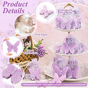 Dunzy 30 Set Butterfly Theme Baby Shower Favors for Guests Butterfly Soap Favors with Thanks You Cards Gift Bags Gender Reveal Baptism Decorations Wedding Bridal Party Favor (Purple)