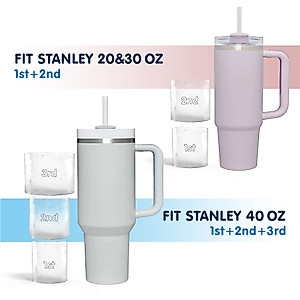 Marchoose Ice Cube Tray for Stanley Ice Mold Tumbler 30&40 Oz, Silicone Ice Mold with Lid & Bin for Freezer, Easy Push & Pop-Out Mold For Stanley Cup, Cocktails, Whiskey, Drinks, Coffee (Cool Mint)