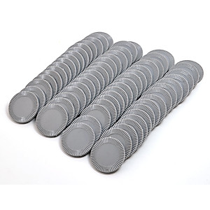 Smartdealspro 64pcs 32mm/1.26 Inch Opaque Plastic Learning Counters Disks Mini Poker Chips Game Tokens with Storage Box (Dark Gray)