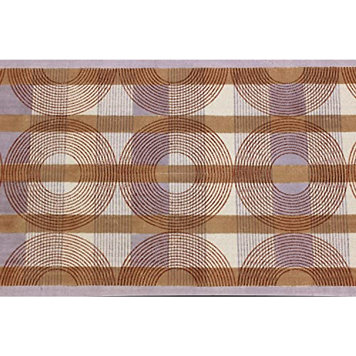 Casavani Hand Block Printed Rug Geometric Violet Tassel Rug Boho Area Rug Easy Care Washable Rugs for Doormat Entryway Living Room Bedroom Hallway Balcony 3x20 Feet Runner