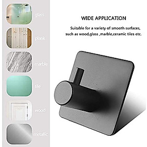 ZHhan 4 Packs Hooks Heavy Duty Wall Hooks Self Adhesive Waterproof Stainless Steel Hooks for Hanging Coat, Hat,Towel Robe Hook Rack Wall Mount Bathroom and Bedroom Black