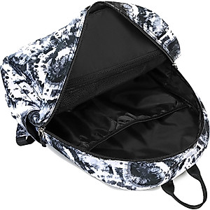 Joyfulife Girls Backpacks, Tie Dye Backpack for Girls Kids Bookbags School Backpack with Lunch Box (Tie Dye Black)