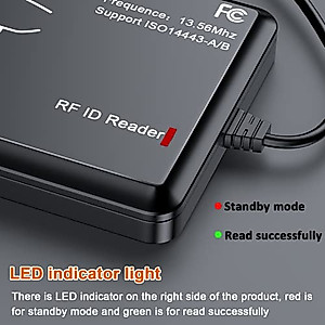 Alacrity ID RFID Card Reader Writer 13.56Mhz Reader USB Read 1326 Family Proximity Cards & EM4100 ID Card Access Control System Home Again Microchip Scanner (USB Port)