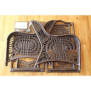 Malibu Lounge Living Accent Armchair Natural Rattan Wicker Handmade Design with Cream Cushion, Colonial