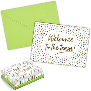 Pipilo Press 36 Pack Welcome Cards with Envelopes for New Employees, Business Greeting Note Cards for Team Gifts, Guests in Confetti Design, Blank Inside (5 x 7 In)