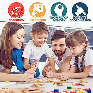 Wooden Peg Puzzles for Toddlers, 3 Pack Montessori Educational Learning Puzzles Toys for Kids Ages 1-3, Early Educational Preschool Wooden Puzzle Gift for Boys and Girls 1 2 3 4 5 Years Old