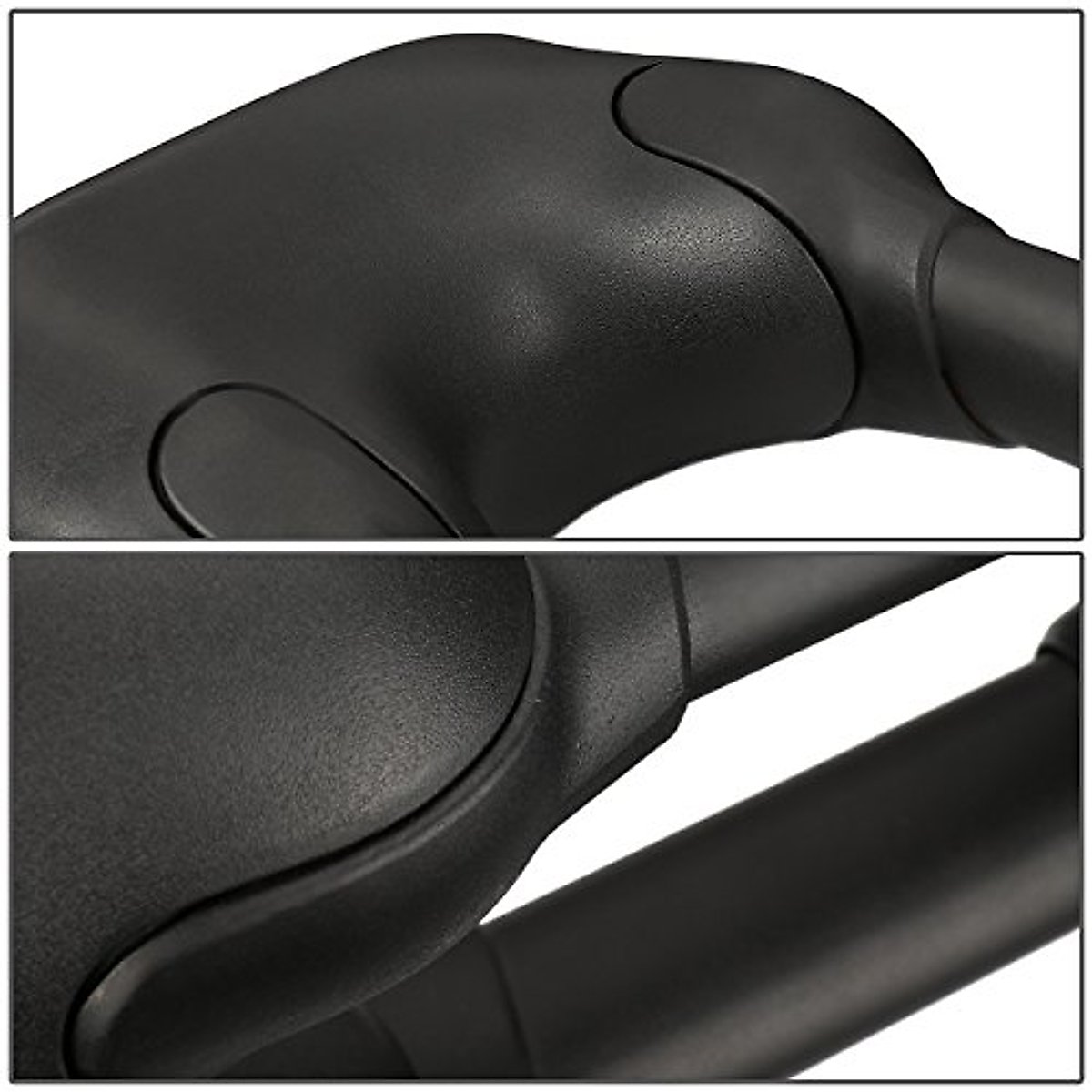 Pair of Black Textured Manual Telescoping Extenable Side Rear View Towing Mirrors Compatible with Ford E-Series 03-14