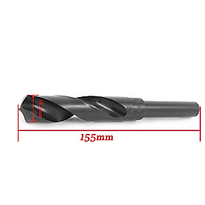 XMHF 18.5mm Tip Diameter HSS Reduced Shank Drill Bit 1/2"Straight Shank Drilling Hole Tool Black Oxidation