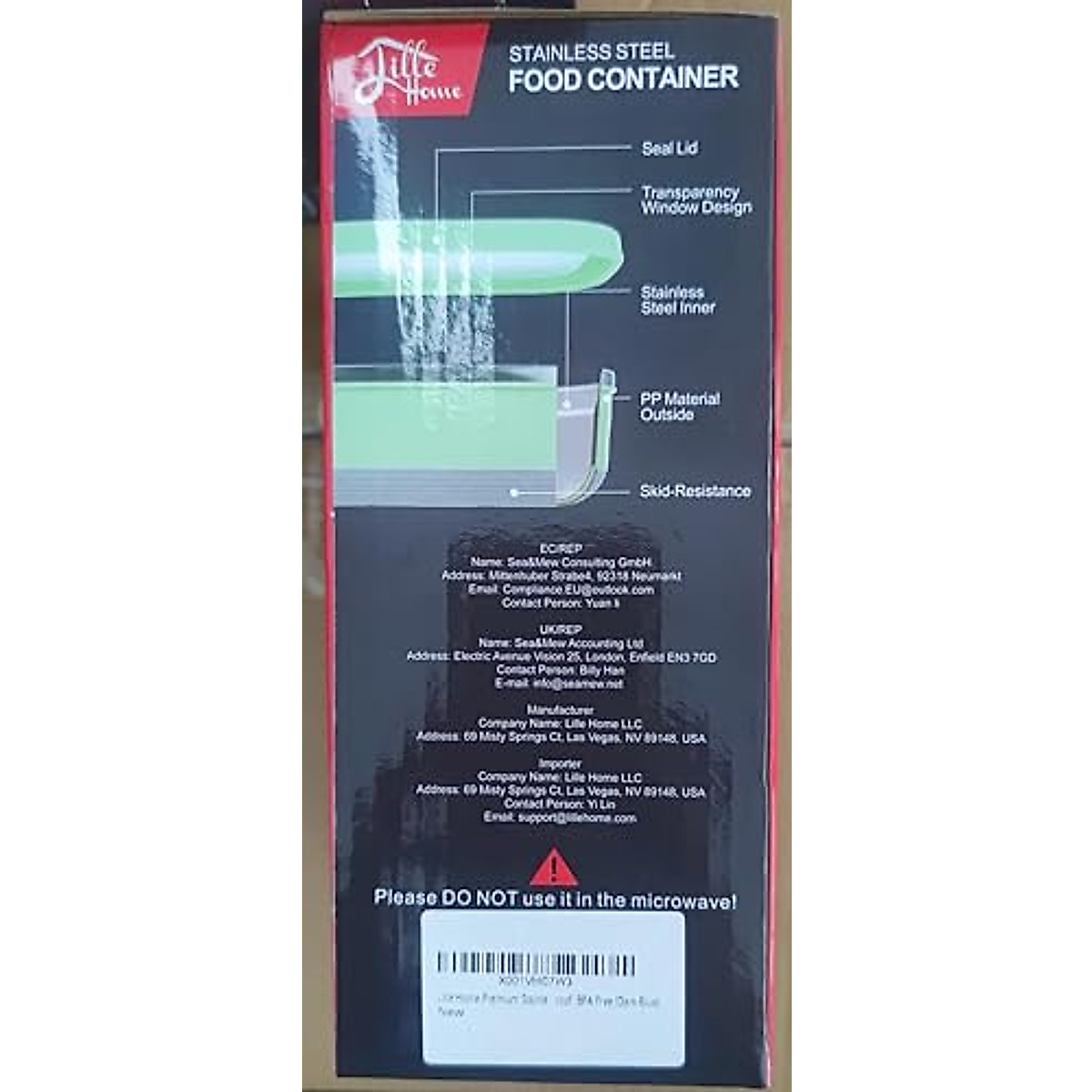 Lille Home Leak Proof Steel Food Containers - Snack Stainless Steel Containers - Ideal for Educational Settings & Daycare - Nesting Trio with Silicone Lids - 47oz+30oz+16oz - Dark Blue