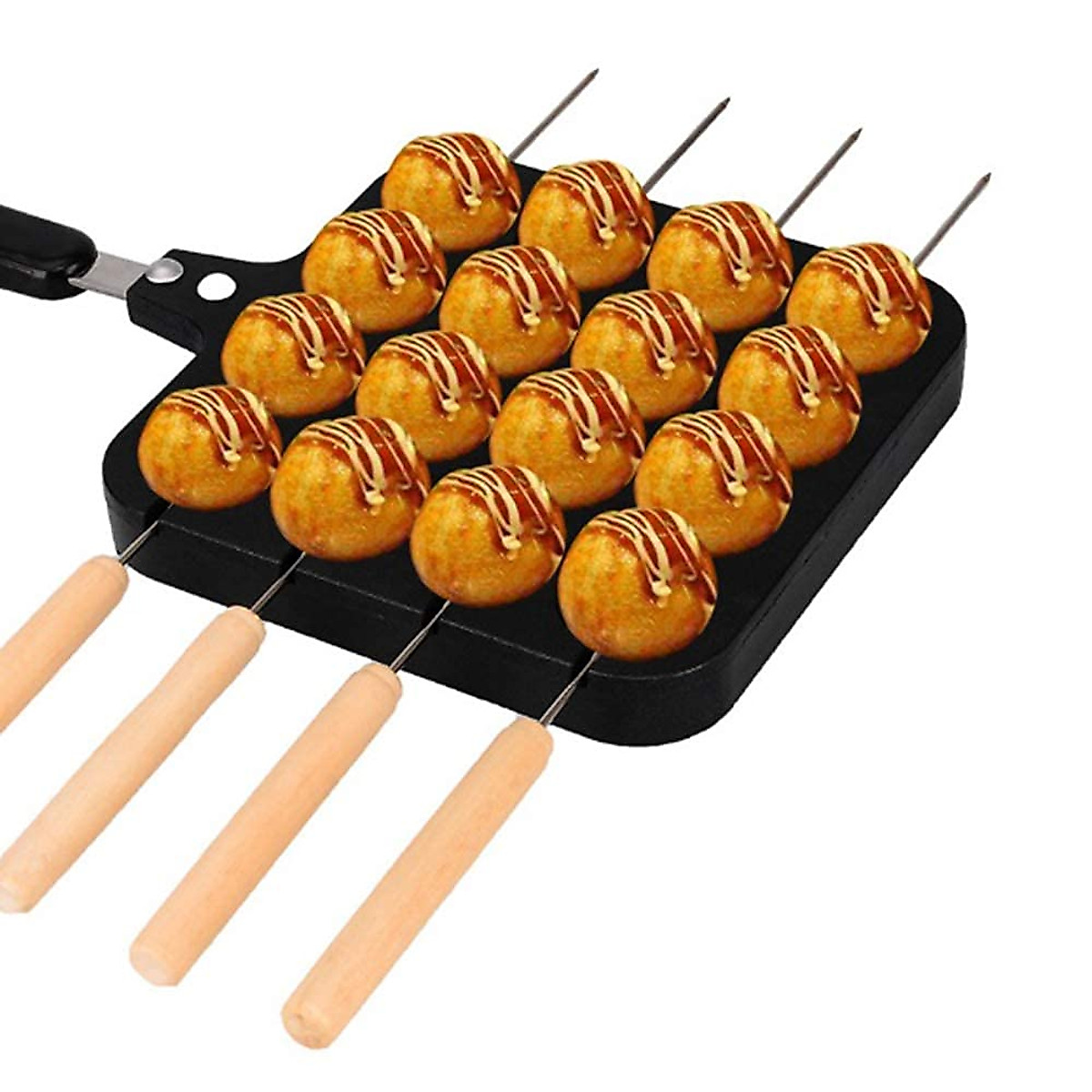 Takoyaki Grill Pan Plate,Cooking Baking Mould Tray Cast Aluminum Non Stick Japanese Food Round Pancake