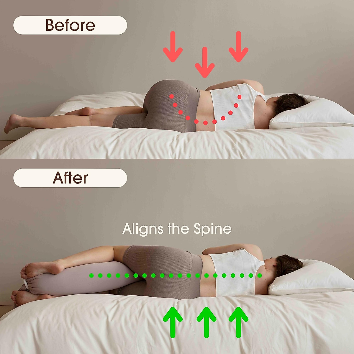 bbhugme Adjustable Pregnancy Pillow – Full Body Support for Side Sleeping - Adjustable Firmness and Shape - Supports Back, Legs, Belly, HIPS for Pregnant Women - Removable Cover - Dusty Pink