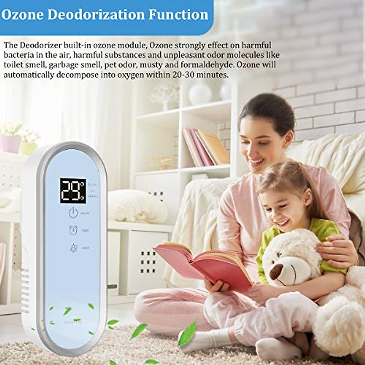 HomRing Air Purifier for Home, Anion Air Cleaner Fresh Cleanse Wall Air Purify Deodorizer for ets Odor Smokers Toilet Wardrobe Bathroom Cabinet Kitchen (Blue)