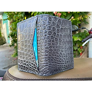 Double side Grey Crocodile Alligator leather skin Credit Cardholder, leather credit cardcase, leather creditcard cover