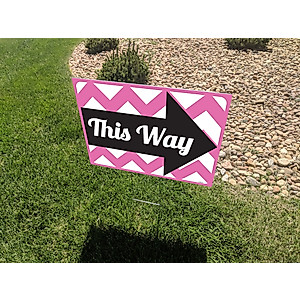 VSE | Baby Girl Double Sided Lawn Sign 18x24 Inch | Baby Shower Kit | 6x24 Inch H-Stakes