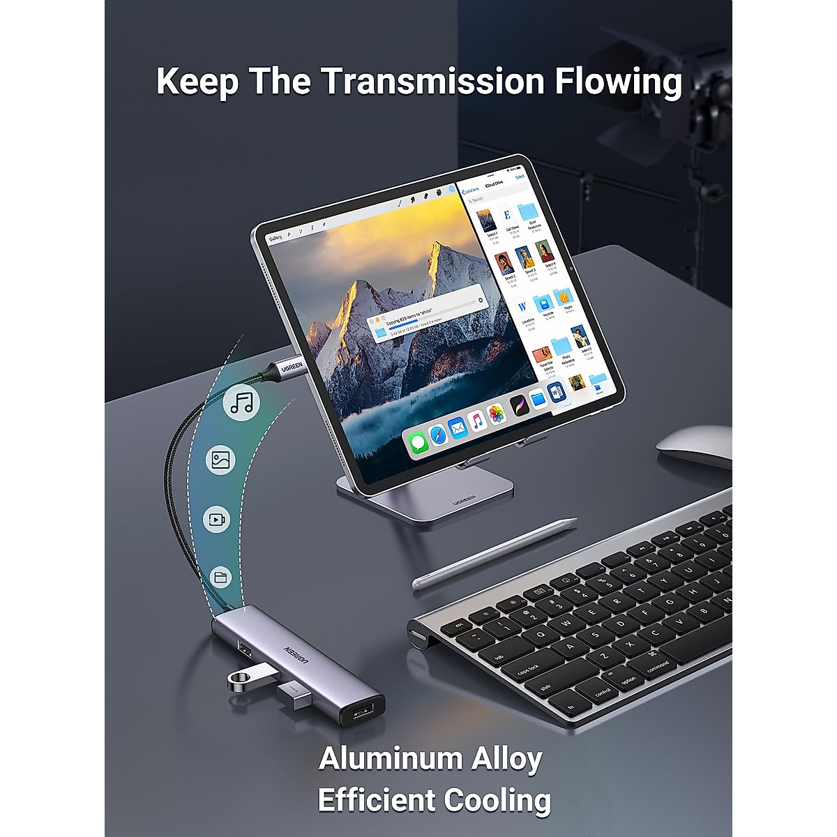 UGREEN Aluminium USB C Hub, 4 Ports USB C to USB 3.0 Hub, USB-C Multiport Splitter with 5Gbps Fast Transfer for PC Laptop MacBook Pro/Air iMac iPad Pro Surface, iPhone 15/15 Pro, Galaxy S24, and More