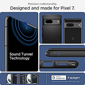 Spigen Rugged Armor Pixel 7 Case (2022) - Matte Black, Carbon Fiber, Shock-Absorbent