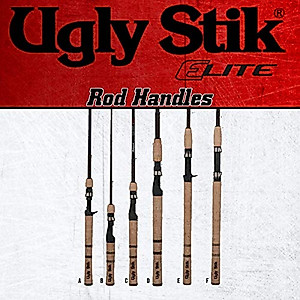 Ugly Stik 7’ Elite Spinning Rod, Two Piece Spinning Rod, 6-14lb Line Rating, Medium Rod Power, Fast Action, 1/4-5/8 oz. Lure Rating