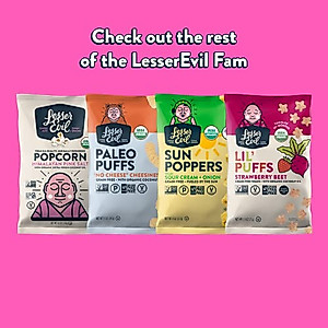 LesserEvil Himalayan Pink Salt Power Curls, Grain Free, Minimally Processed, Avocado Oil, Egg White Protein, 1.5 Oz, Pack of 7